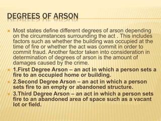 Intoduction and brief analysis of arson | PPTX