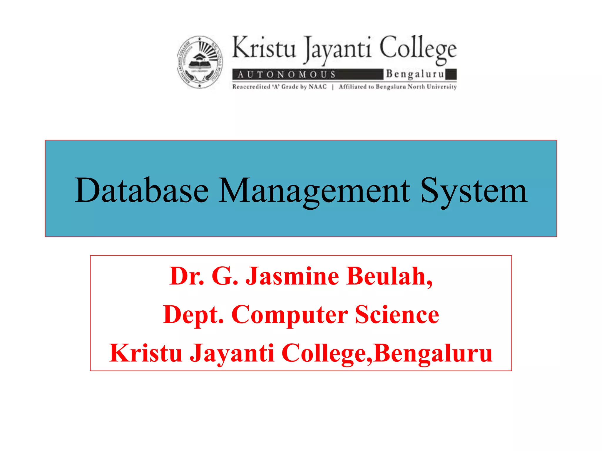 Intoduction- Database Management System | PPT