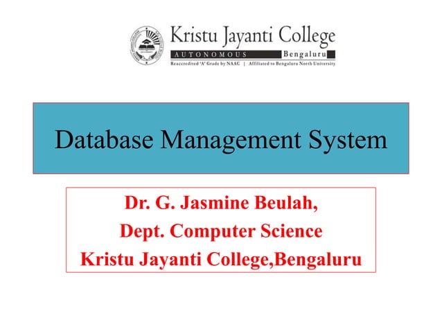 Intoduction- Database Management System | PPT