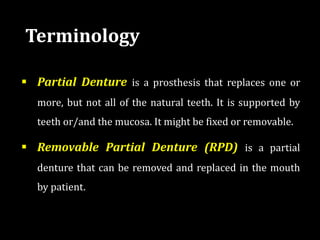 Introduction of Removable Partial Denture | PPT