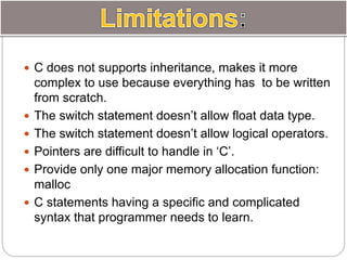 Intoduction to c language | PPTX | Programming Languages | Computing