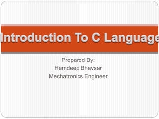Intoduction to c language | PPT