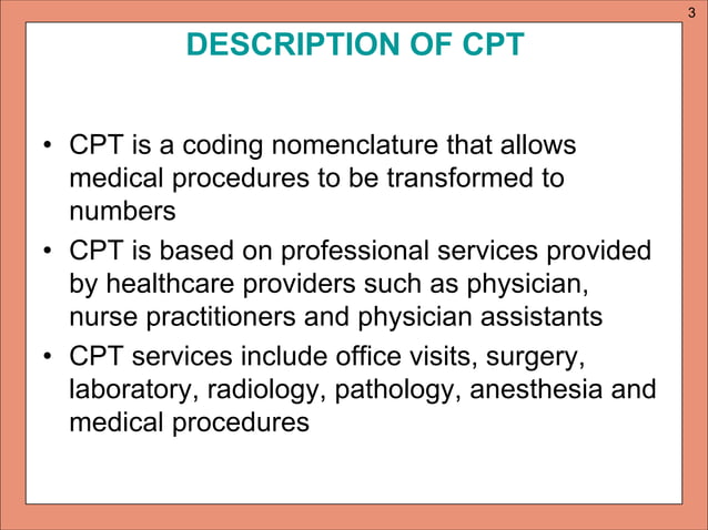 Intoduction to CPT | PPTX | Medical Tests | Medical Health