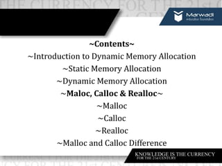 Intoduction to dynamic memory allocation | PPTX