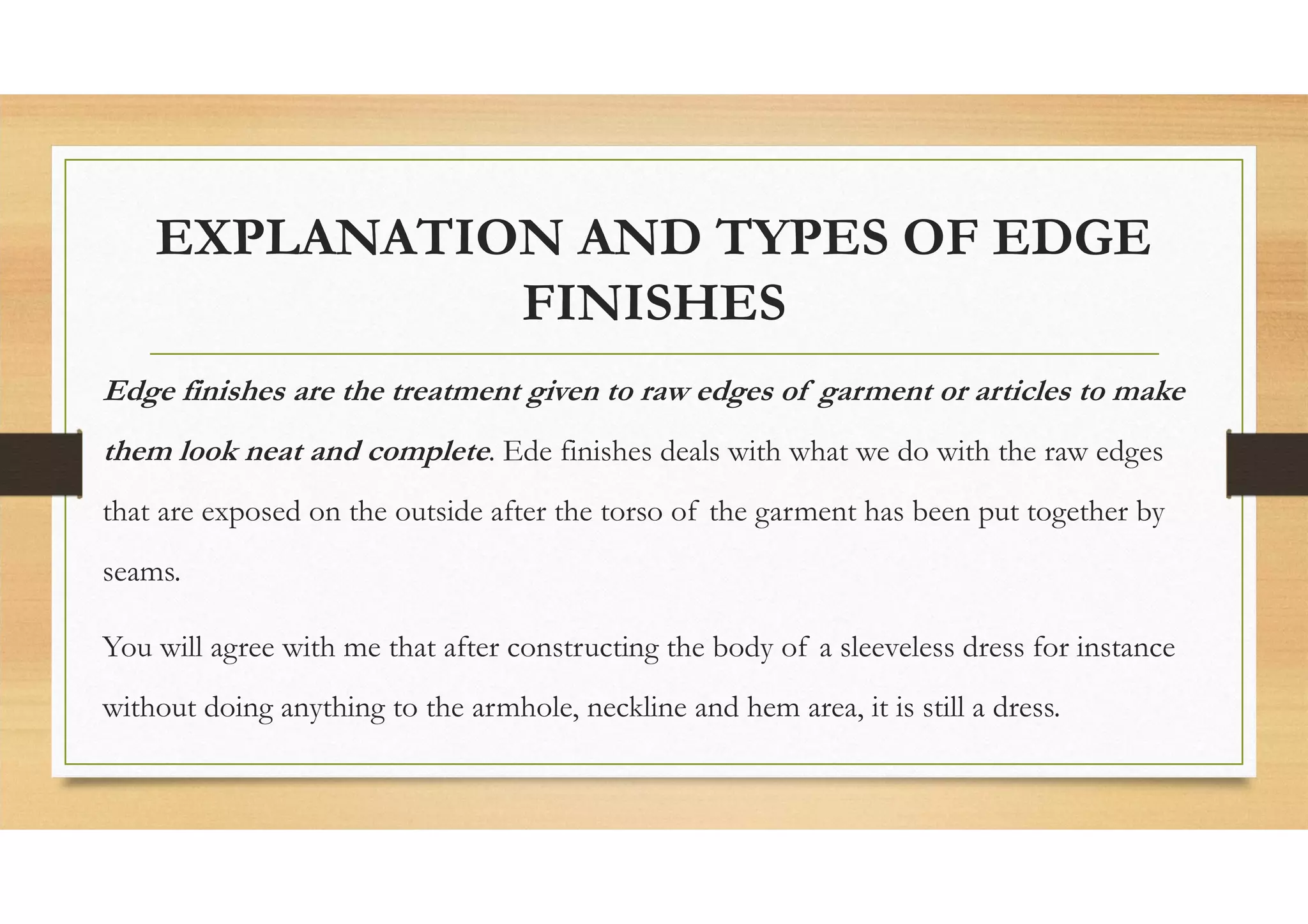 INTRODUCTION TO EDGE FINISHES | PDF
