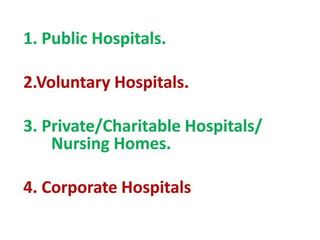 INTRODUCTION TO HOSPITALS | PPTX | Physical Therapy | Wellness