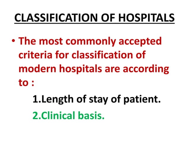INTRODUCTION TO HOSPITALS | PPTX | Physical Therapy | Wellness