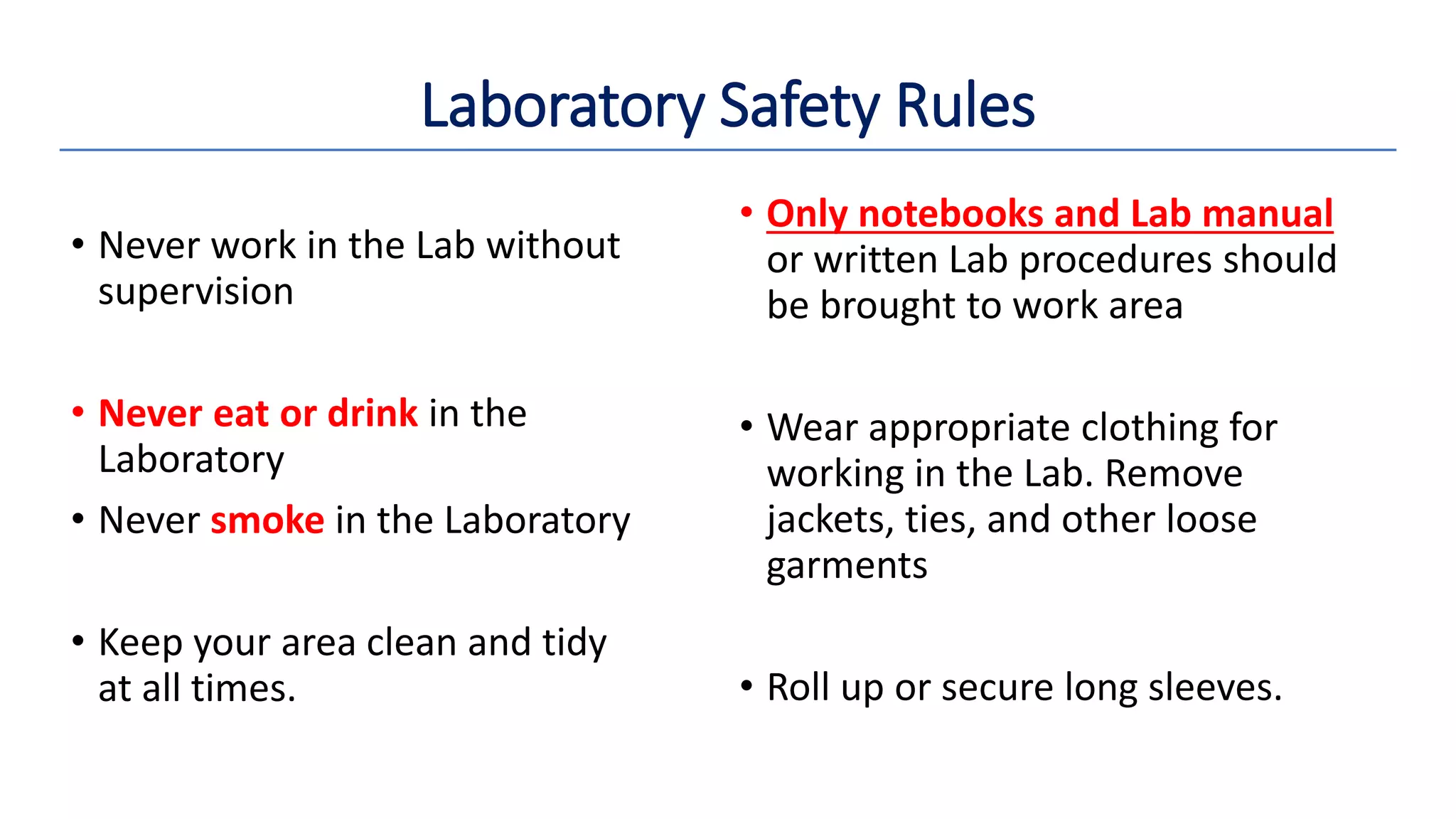 Intoduction to Laboratory Safety Rules | PPTX