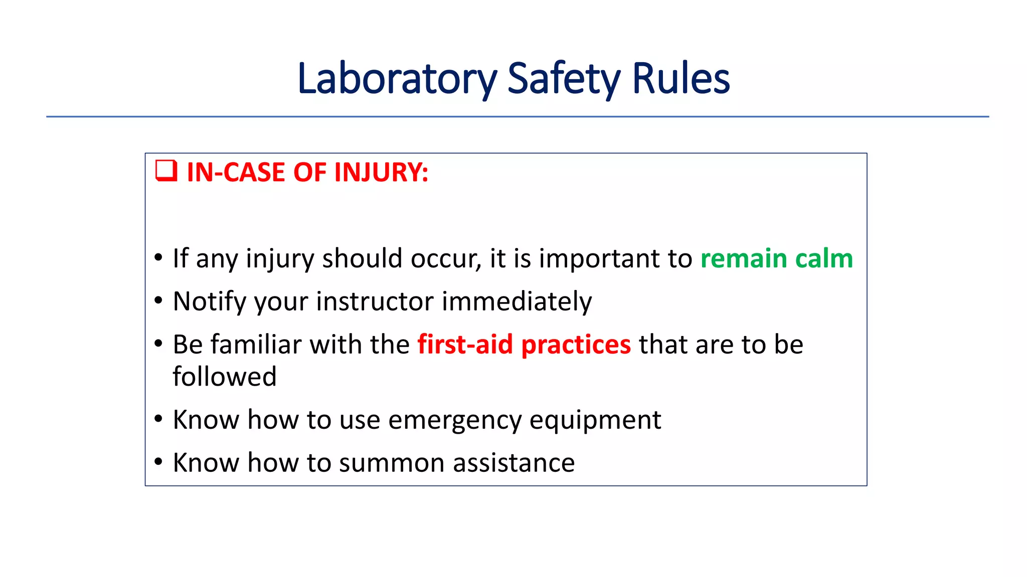 Intoduction to Laboratory Safety Rules | PPTX