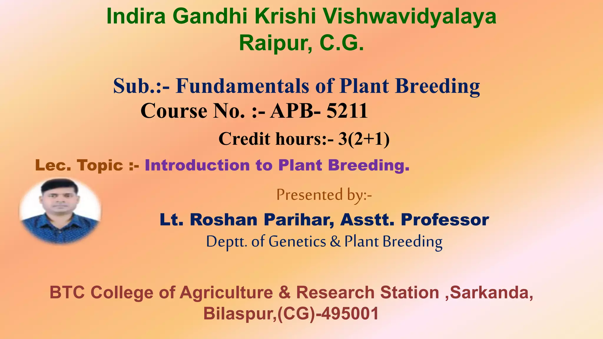 Intoduction to plant breeding | PPTX