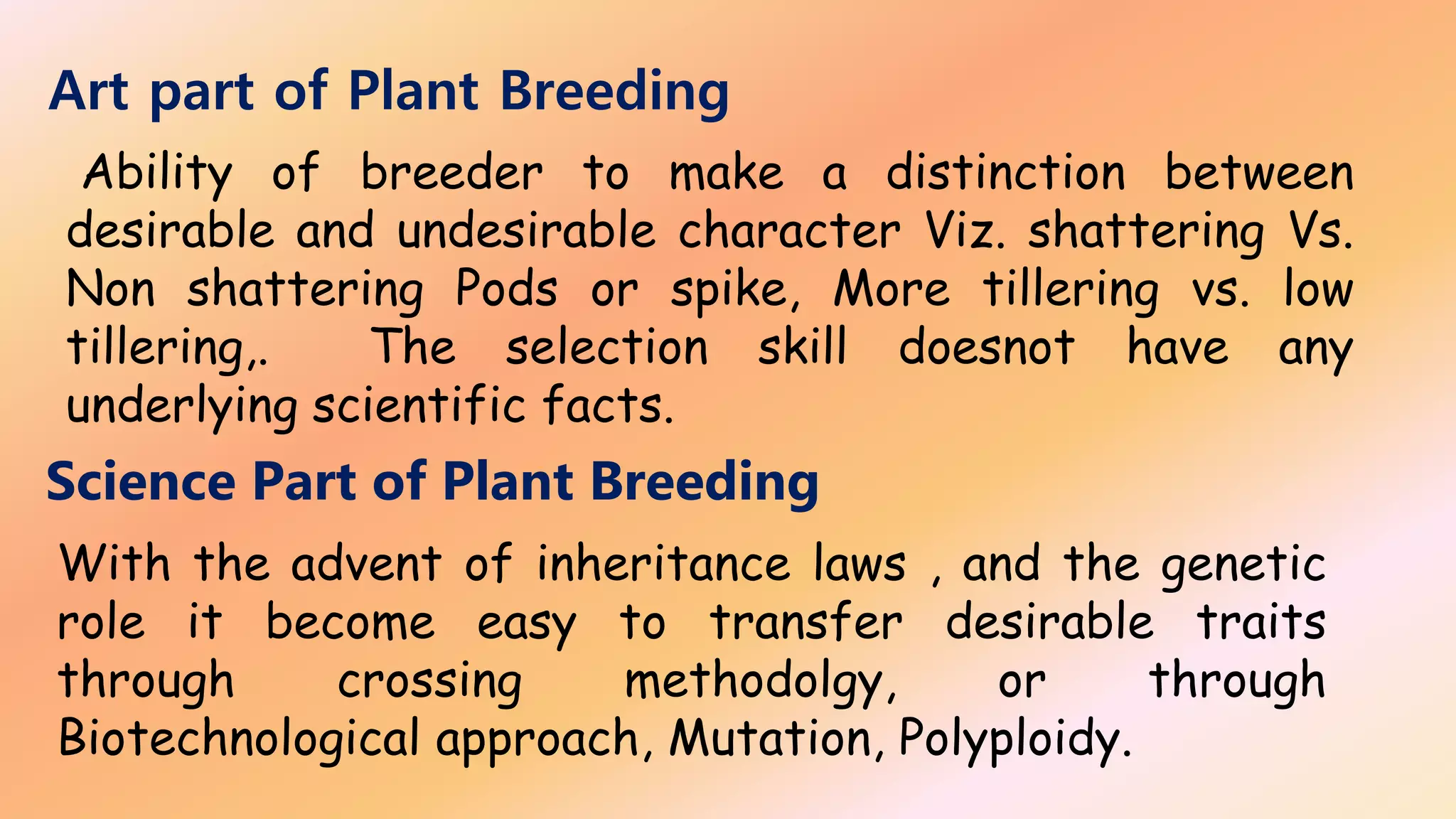 Intoduction to plant breeding | PPTX