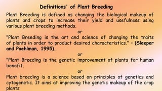 Intoduction to plant breeding | PPTX