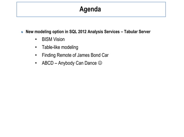 Intoduction to sql 2012 Tabular Modeling | PPT