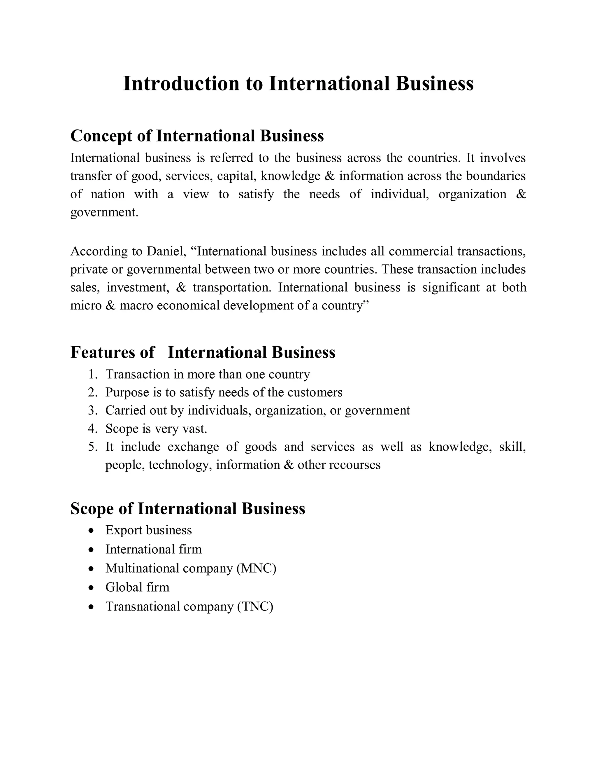 Introducton to international business | PDF