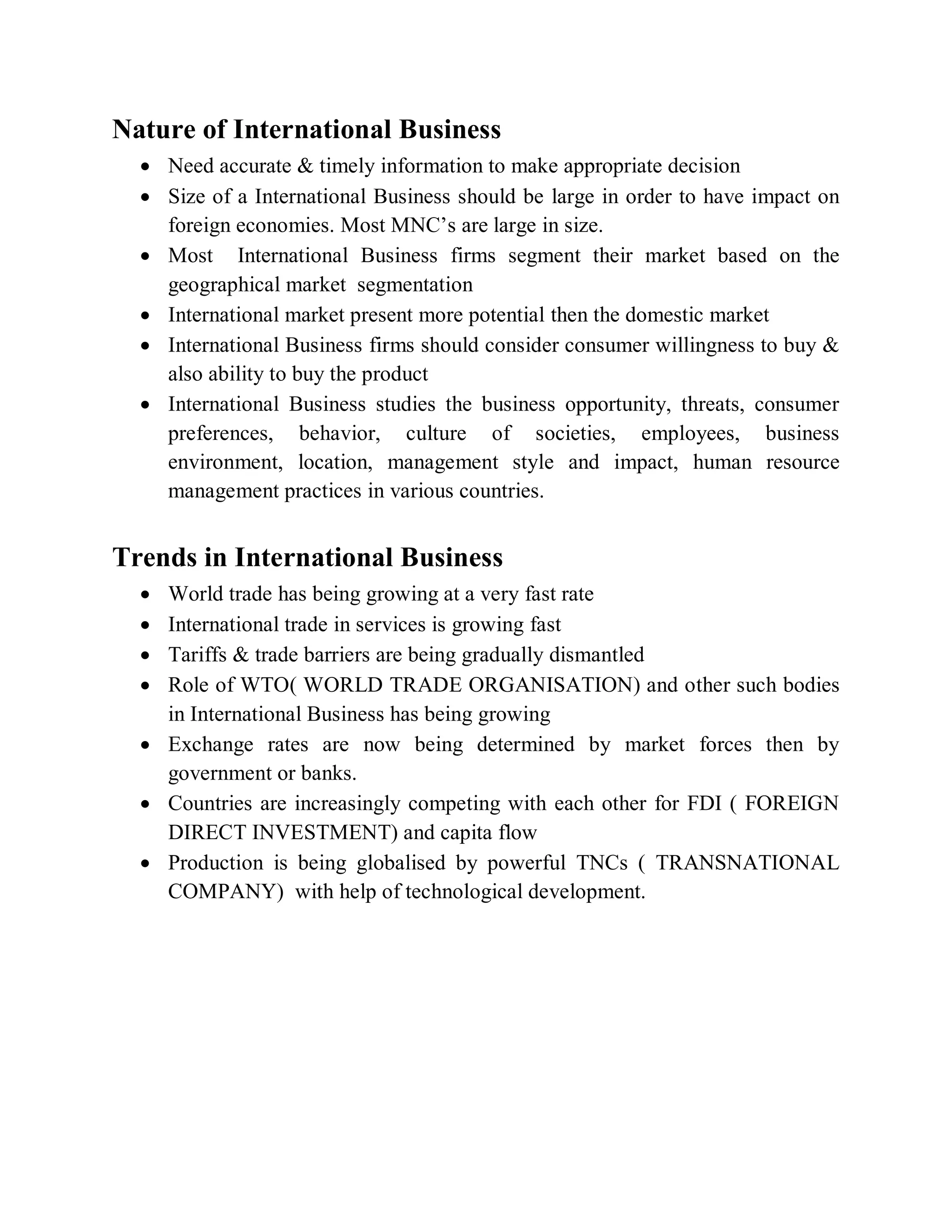 Introducton to international business | PDF