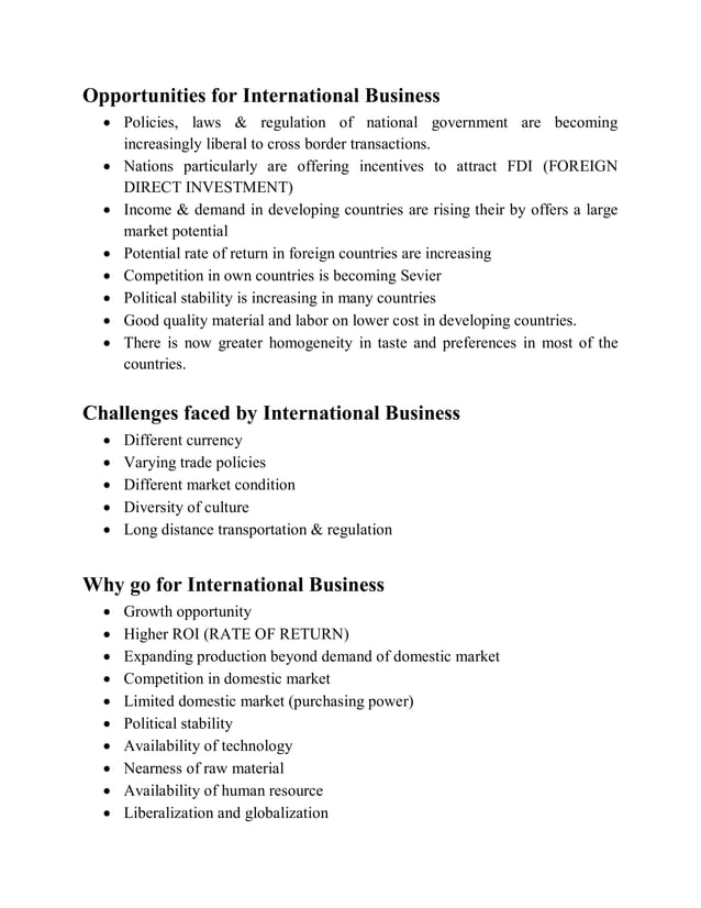Introducton to international business | PDF