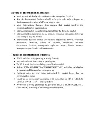 Introducton to international business | PDF