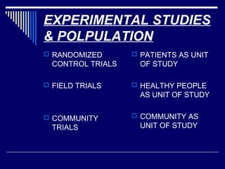 INTRO TO EPIDEMIOLOGICAL METHODS | PPT