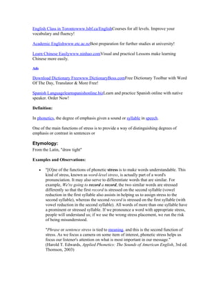 Intonation and stress | DOC