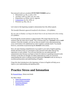 Intonation and stress | DOC