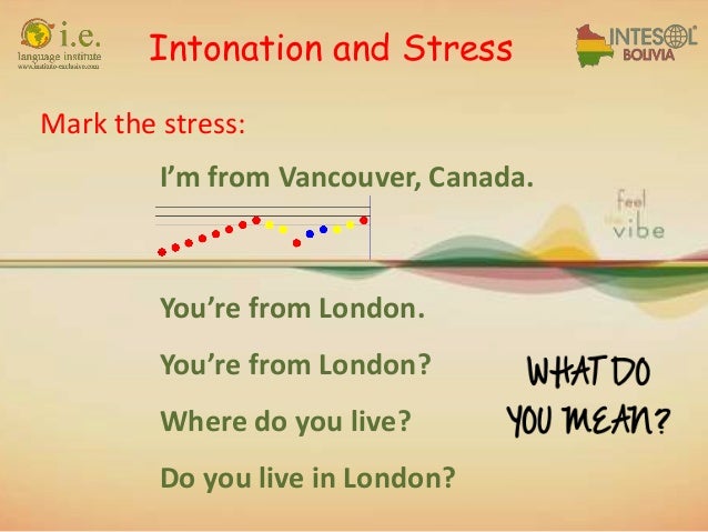 Intonation, Stress and Prononciation