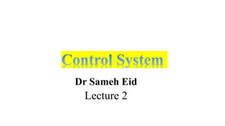 Introduction to Control Lec 2 - Modelling of Mechanical Systems- 2024.pptx