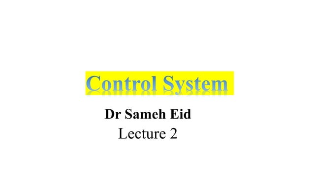Introduction to Control Lec 2 - Modelling of Mechanical Systems- 2024.pptx