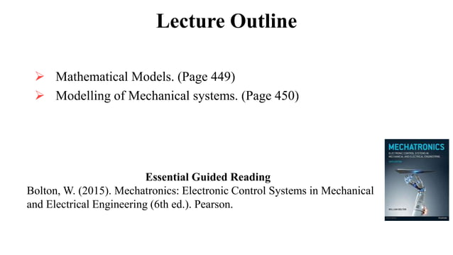 Introduction to Control Lec 2 - Modelling of Mechanical Systems- 2024.pptx