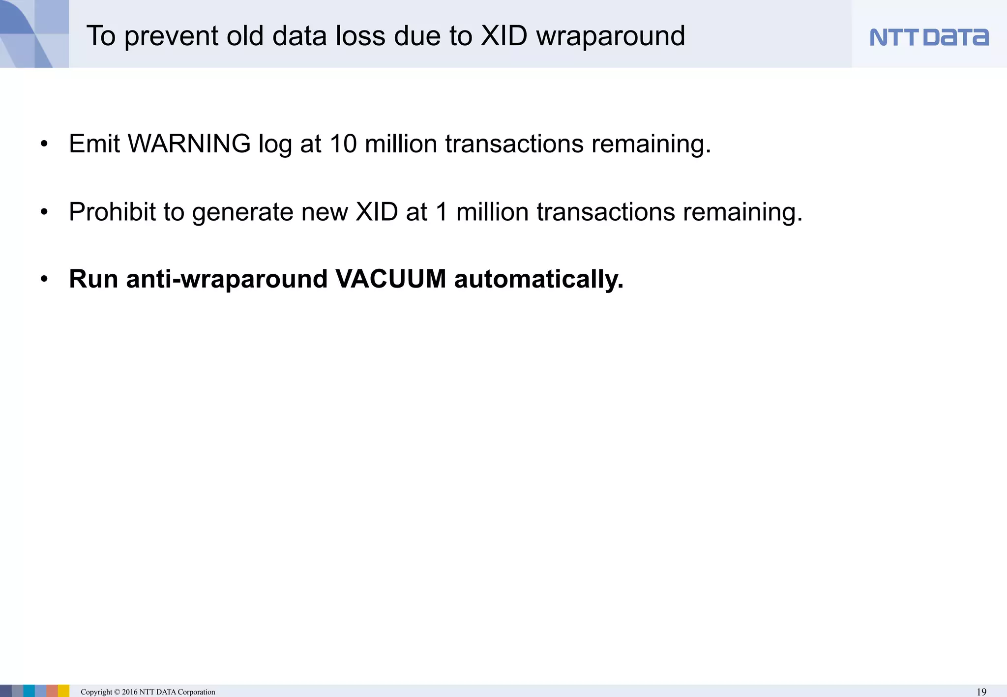 Introduction VAUUM, Freezing, XID wraparound | PDF