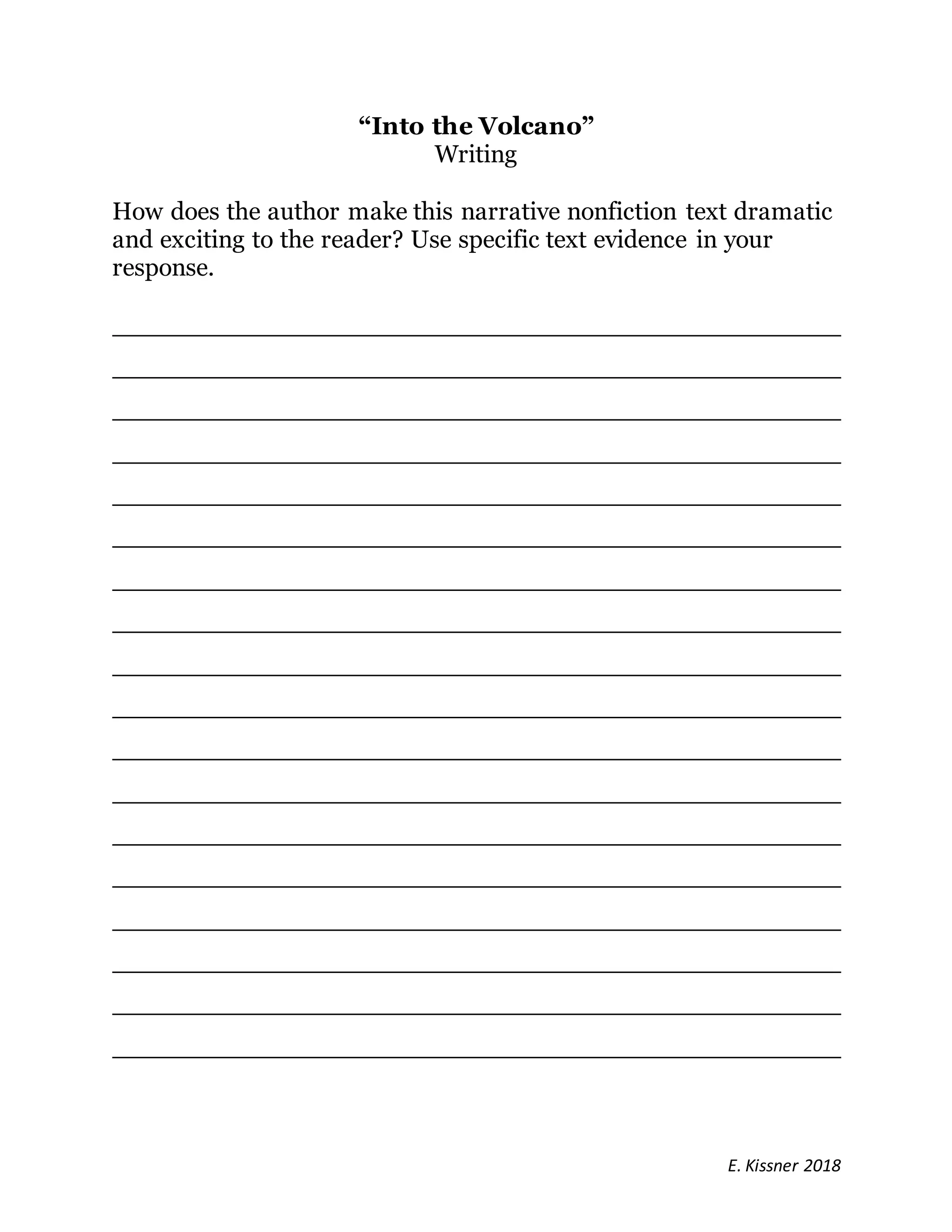 Into the Volcano Multiple Choice questions | DOCX