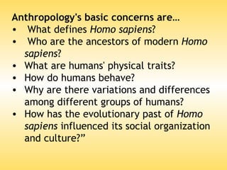 Into to anthropology | PPT | Biological Sciences | Science