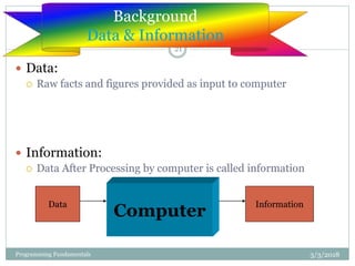Into to programming fundamentals | PPTX