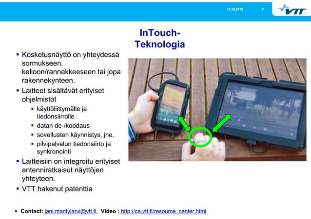 InTouch - Intuitiivinen tiedoston siirto kosketuksella laitteiden ...