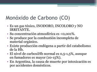 Intoxicación por monóxido de carbono | PPTX