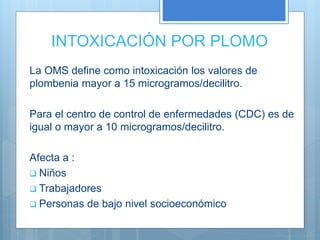 Intoxicación por plomo | PPTX