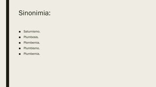 Intoxicación por plomo. | PDF