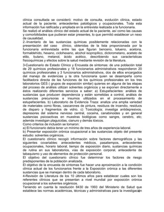 Intoxicacion cronica ocupacional por solventes organicos | DOCX