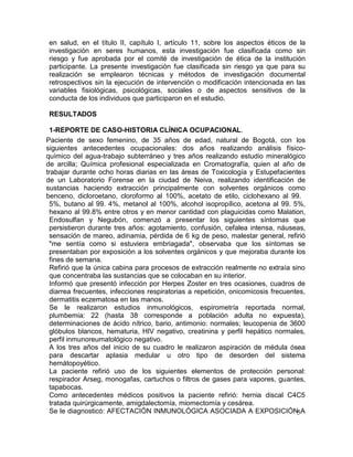 Intoxicacion cronica ocupacional por solventes organicos | DOCX