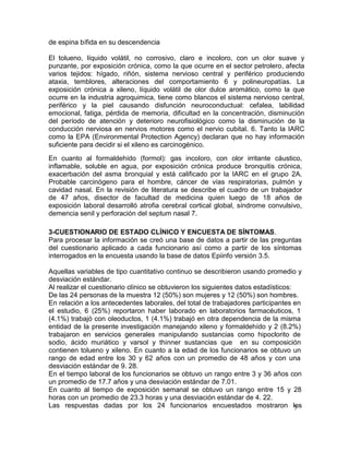 Intoxicacion cronica ocupacional por solventes organicos | DOCX