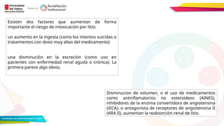 intoxicacion por litio universidad del tolima | PPTX