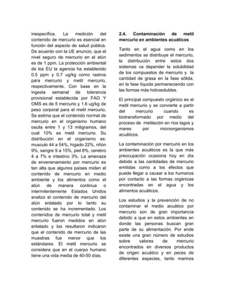 Intoxicación por metil mercurio en atún enlatado | PDF