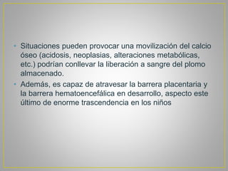 INTOXICACION POR PLOMO O SATURNISMO pptx | PPTX