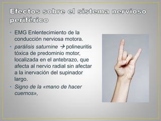 INTOXICACION POR PLOMO O SATURNISMO pptx | PPTX