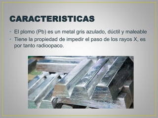 INTOXICACION POR PLOMO O SATURNISMO pptx | PPTX
