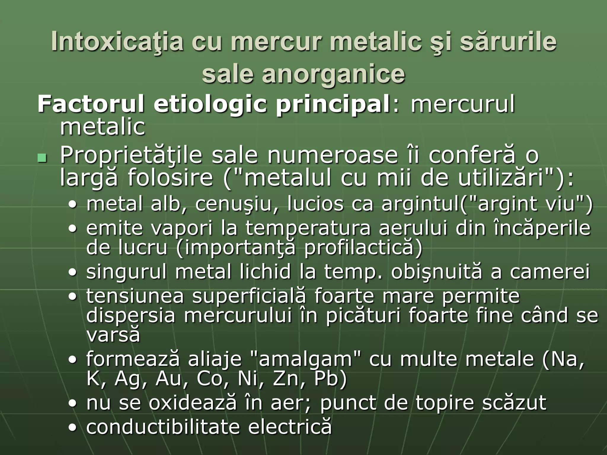 Intoxicatia cu mercur anorg | PPT