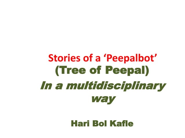 A multidisciplinary way of analysis "Peepal Tree" | PPTX