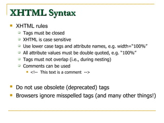 Intr To Html & Xhtml | PPT