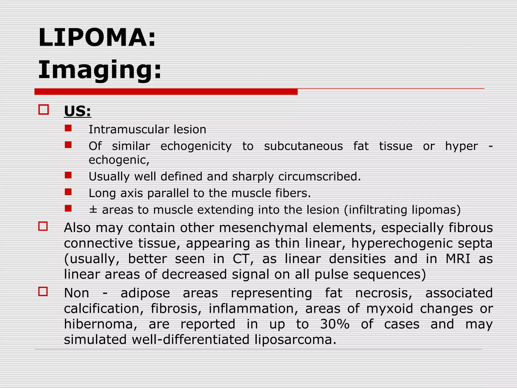 Intra muscular non - traumatic lesions - ultrasonographic evaluation | PPT