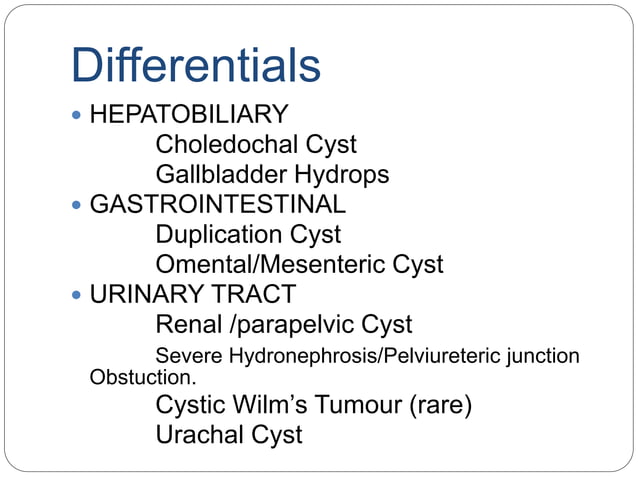Intra abdominal cysts in children | PPTX