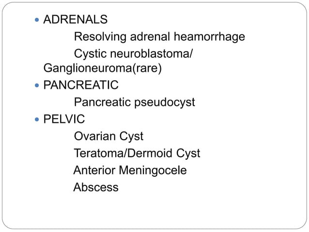 Intra abdominal cysts in children | PPTX